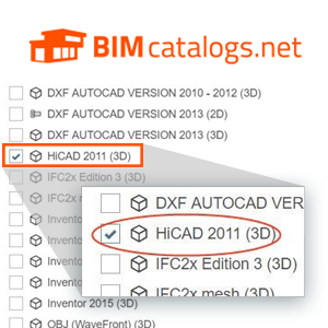 HiCAD Architecture Format available on BIMcatalogs.net