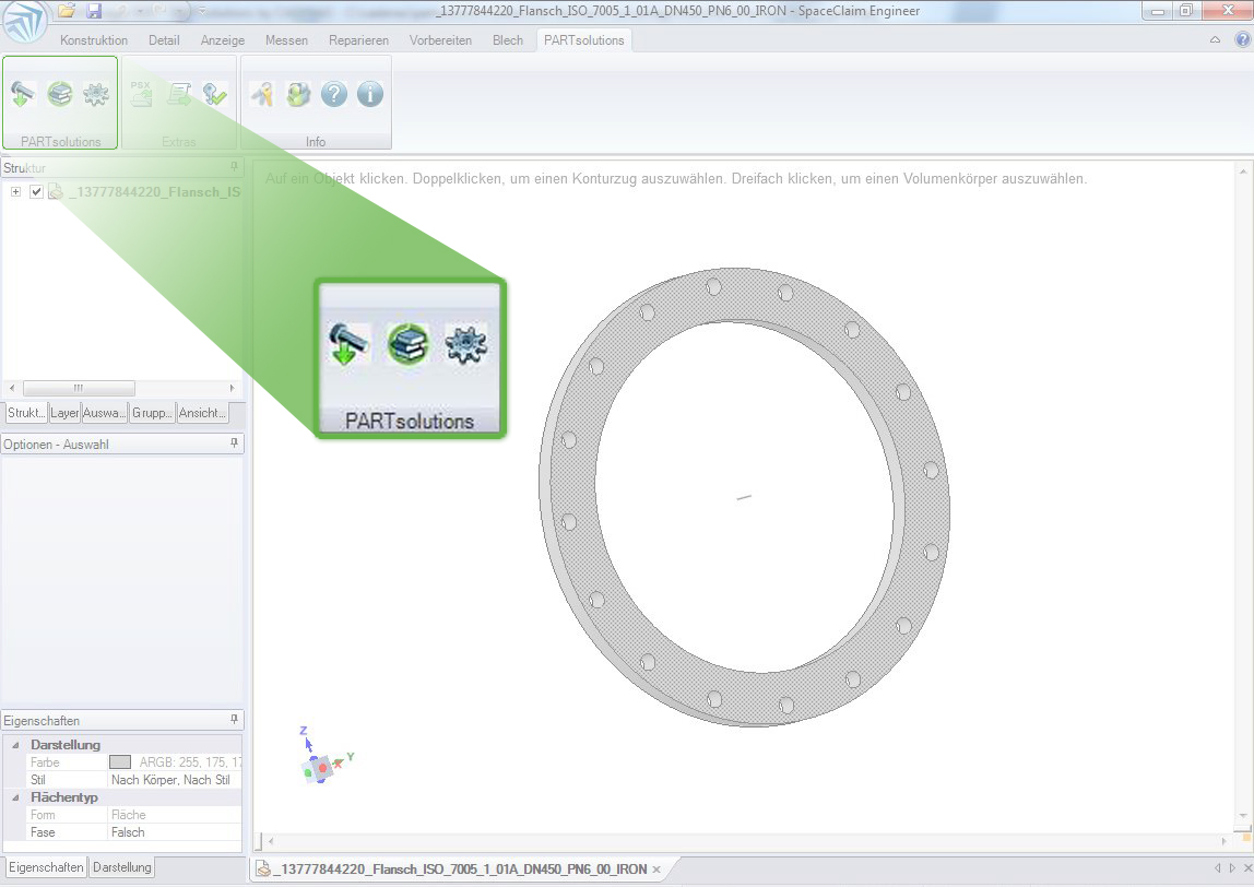 New interface between SpaceClaim CAD software and CADENAS PARTsolutions